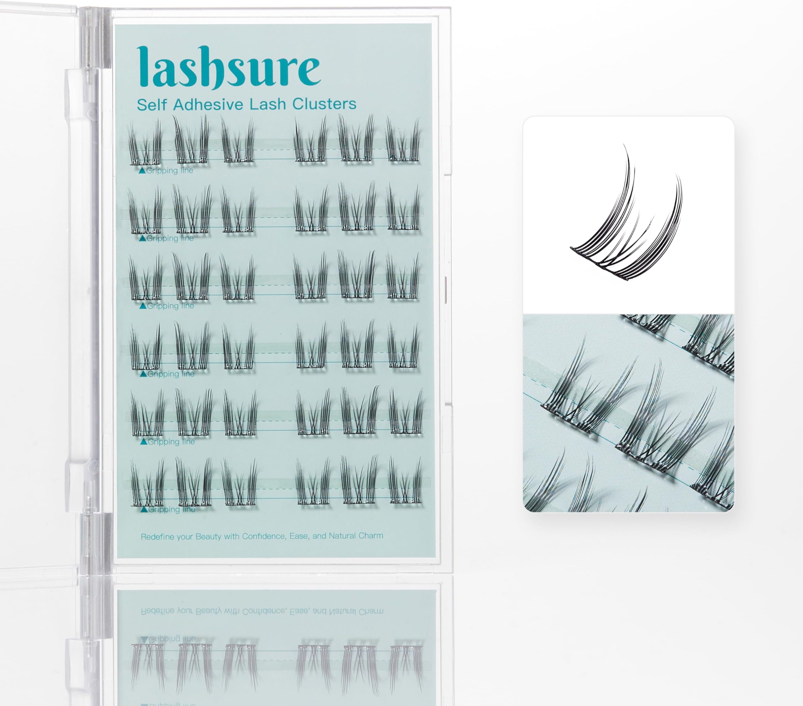 Amazon.com: Lashsure Self Adhesive Eyelash Clusters Kit - Natural Black ...