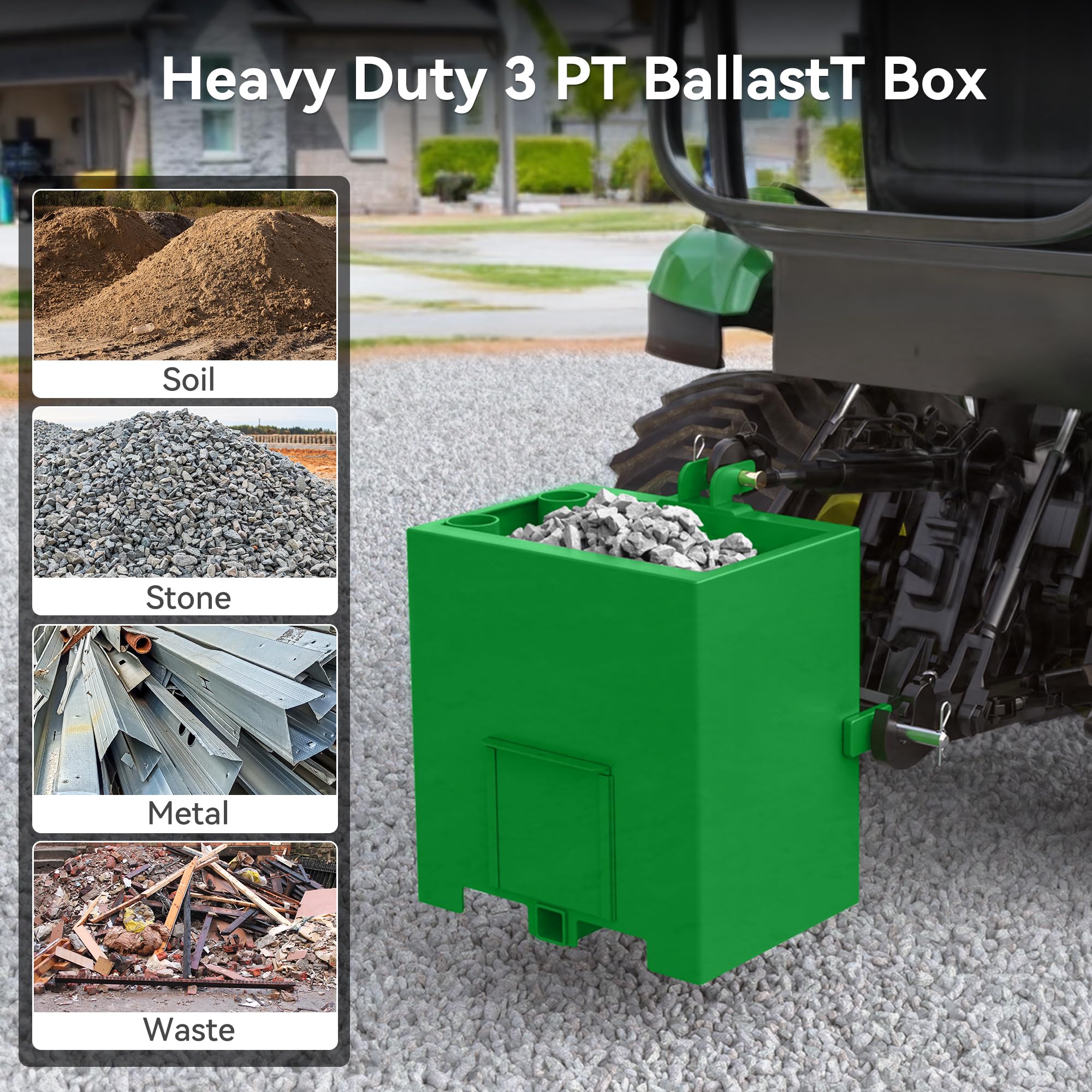 Snapklik.com : YITAMOTOR 3 Point Hitch Ballast Box For Category 1 ...