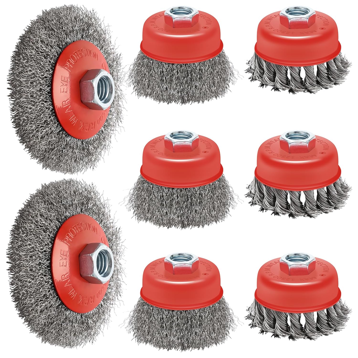Amazon.com: 8Pack Wire Wheel Cup Brush Set, Windspeed Angle Grinder ...