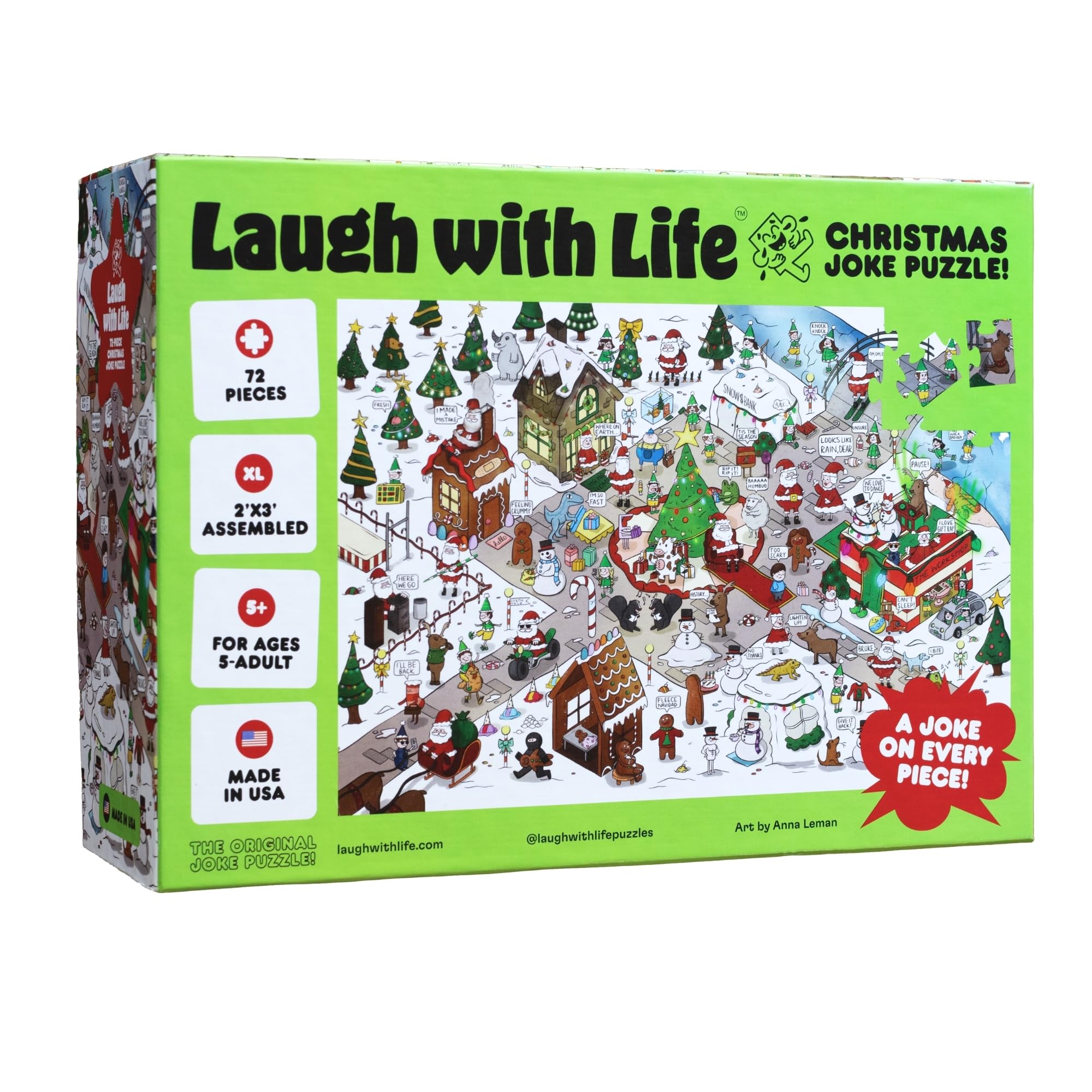 Amazon.com: 72 Piece Christmas-Themed Joke Floor Puzzle for Kids – Fun ...
