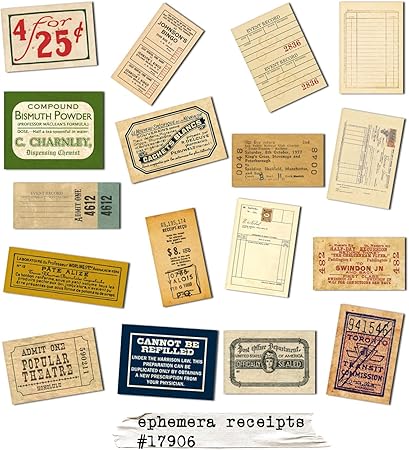 Amazon.com: 7gypsies Mini Ephemera Receipts