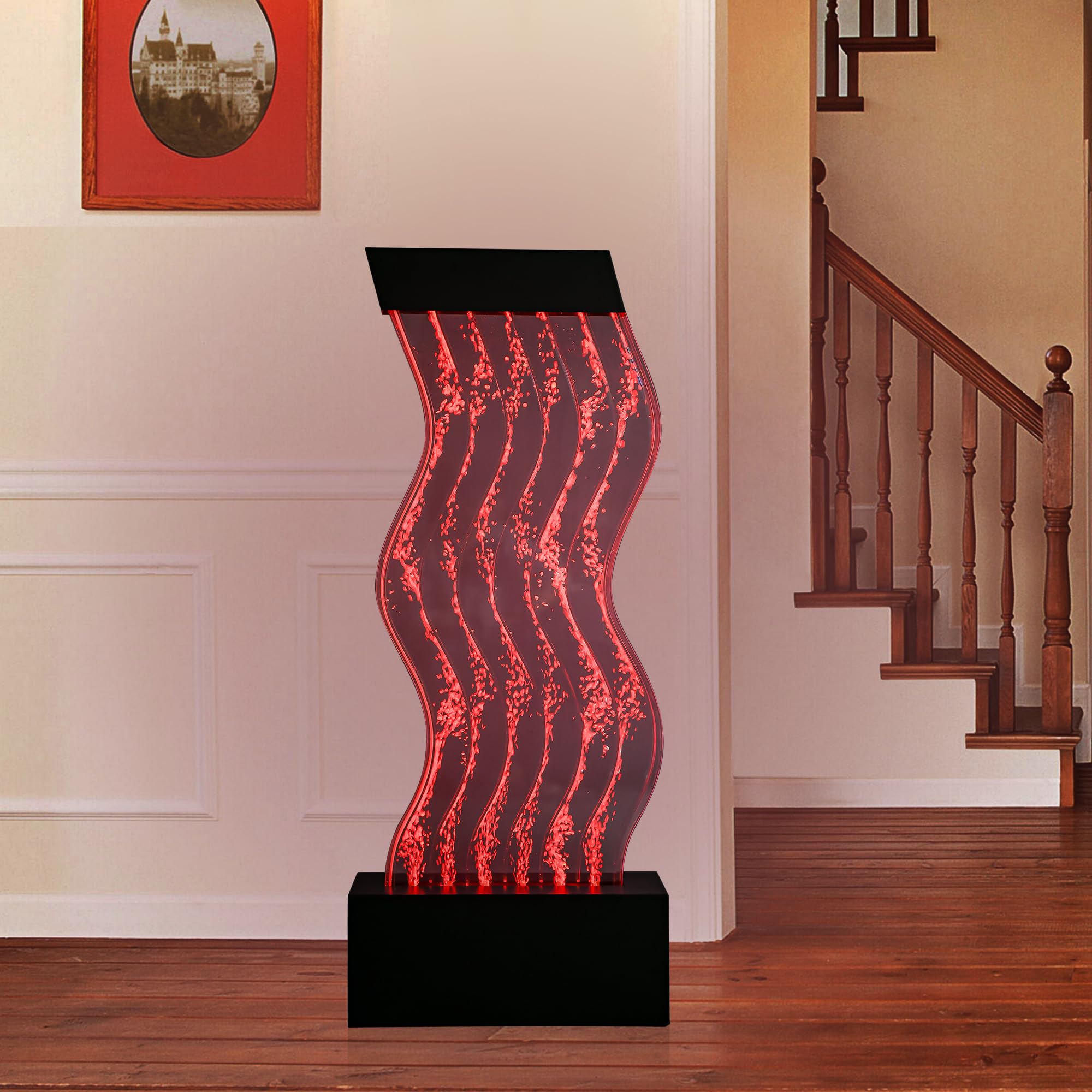 Amazon.com: Acrylic S-Curved Shape of Bubble Wall Fountain Color ...