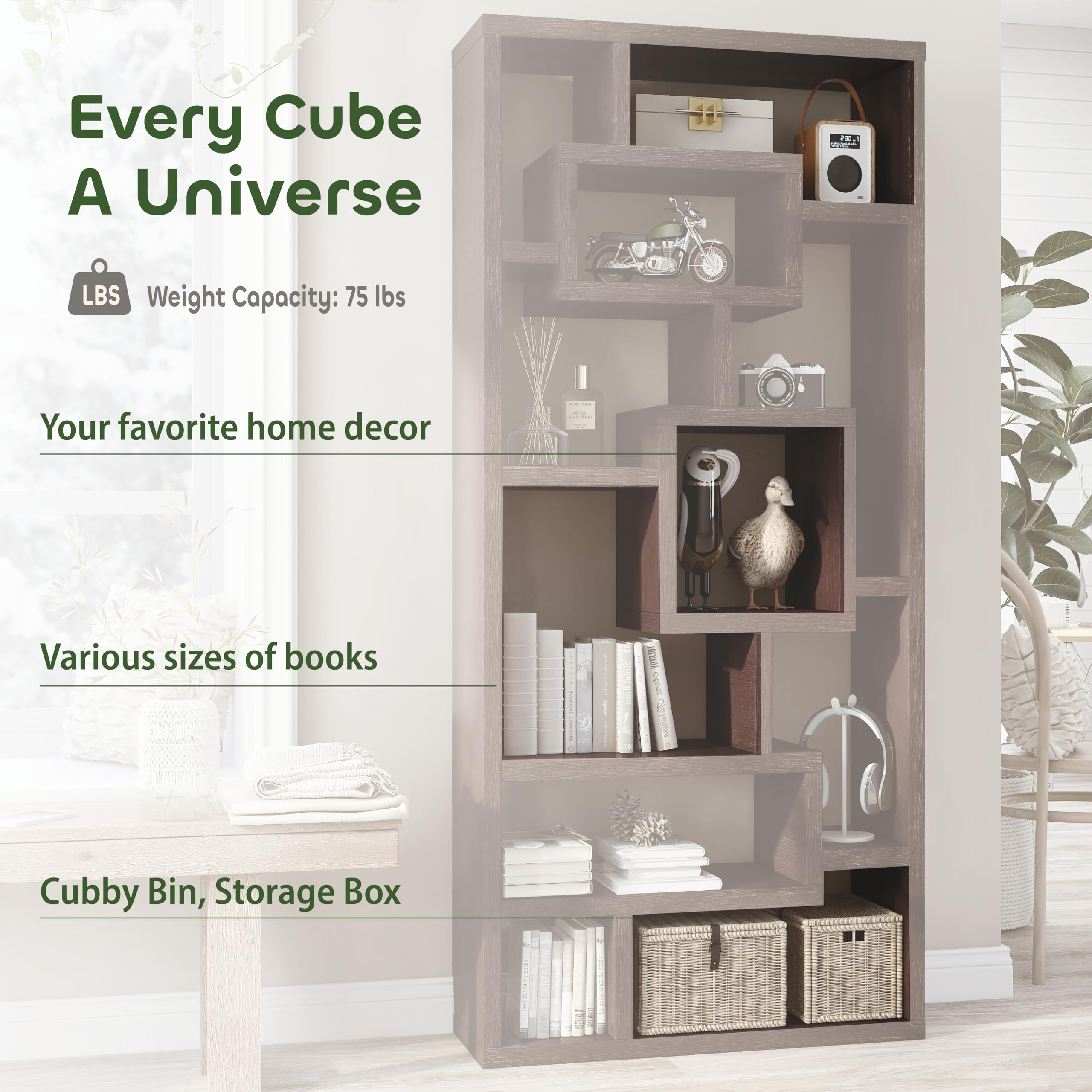 Io Homes Bookcase Hello Furniture 5 Tier Bookshelf Display Cabinet