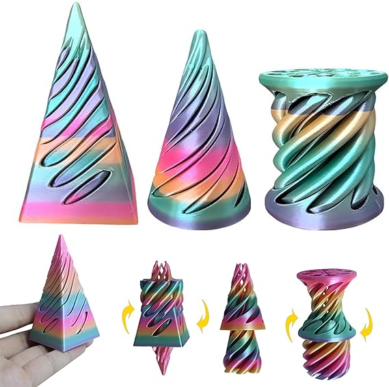 Amazon.com: TIMCHESS 3 Packs Impossible Cone, Spiral Cone Fidget Toy ...