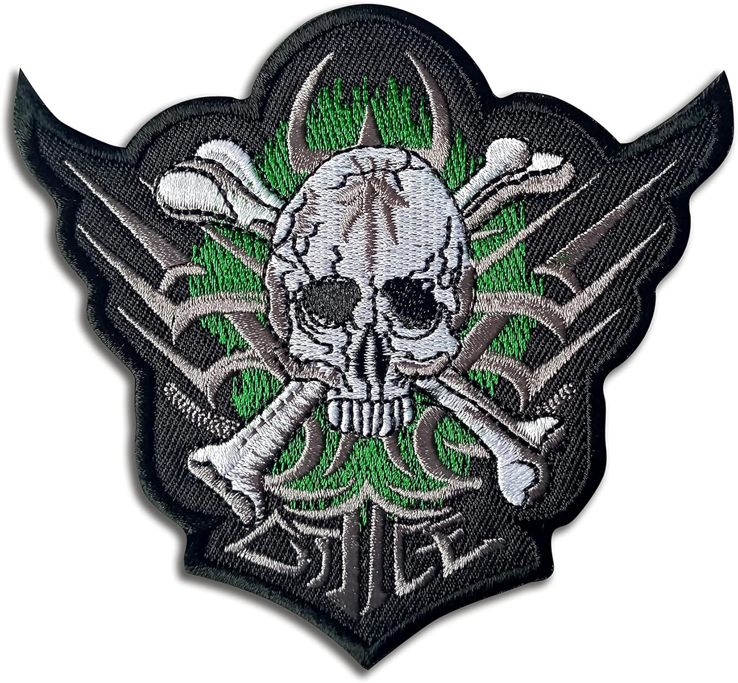 Amazon.com: Skull and Crossbones Patch- Embroidered Patch - Skull Patch ...