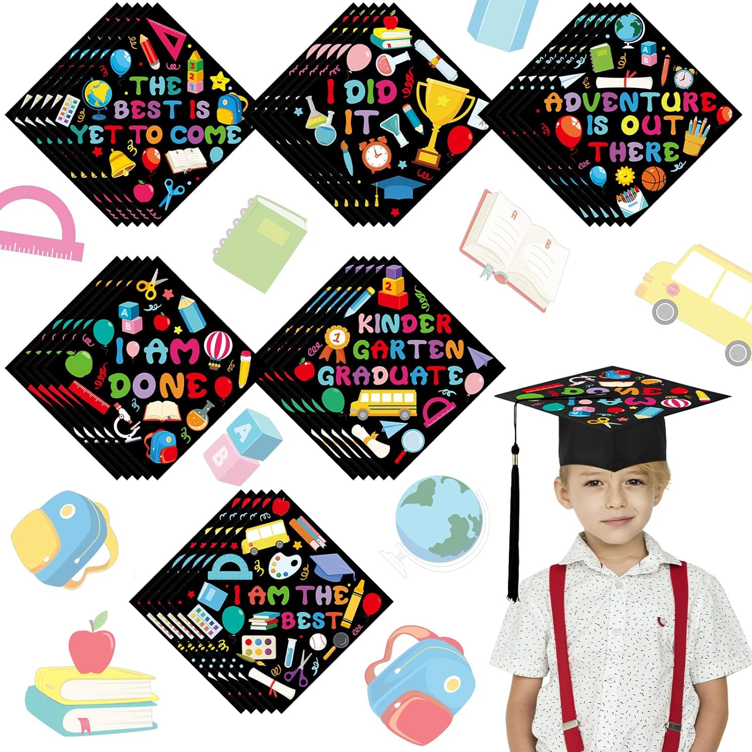 Amazon.com: 30 Pcs Graduation Cap Decorations for Kids Preschool ...