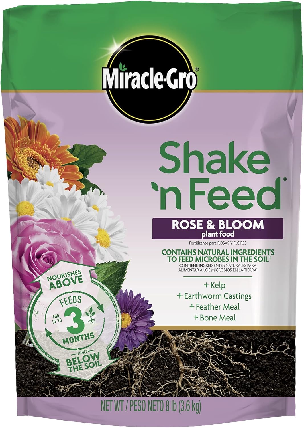 Amazon.com : Miracle-Gro Shake 'N Feed Rose & Bloom Plant Food, 8 lb. : Patio, Lawn & Garden