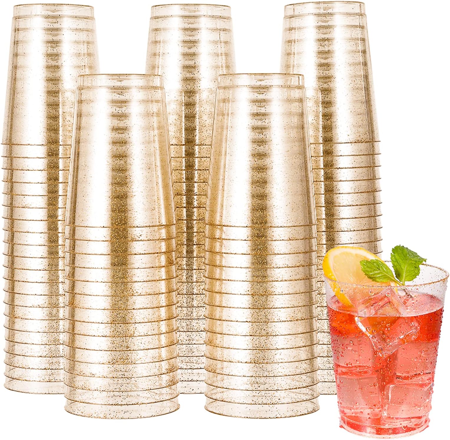 Amazon.com: Sparkle and Bash Plastic Wine Cups for Bridal Shower, Pop ...