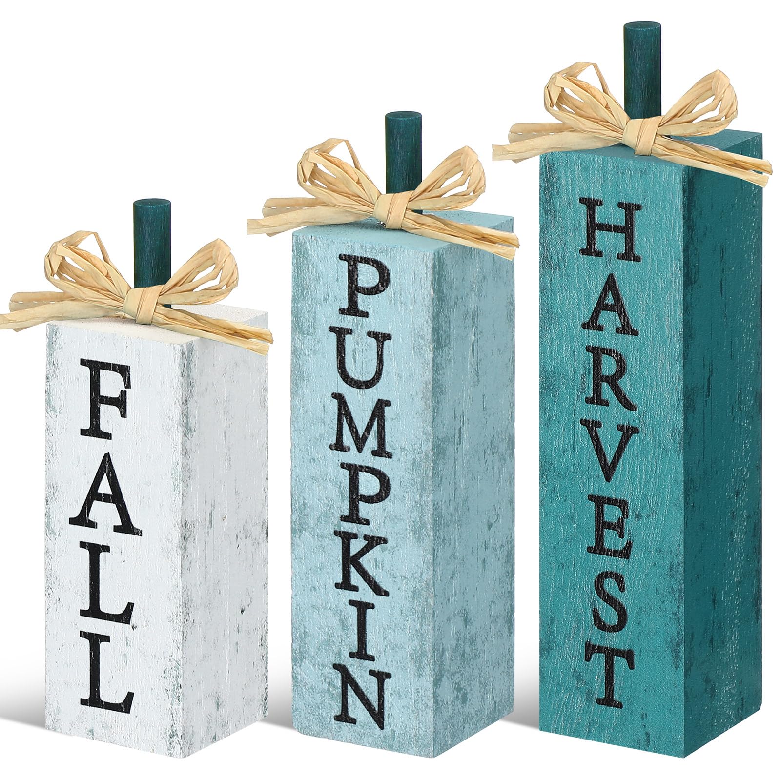 Amazon.com: Redbaker 3 Pcs Football Wood Block Sign Football Tiered ...