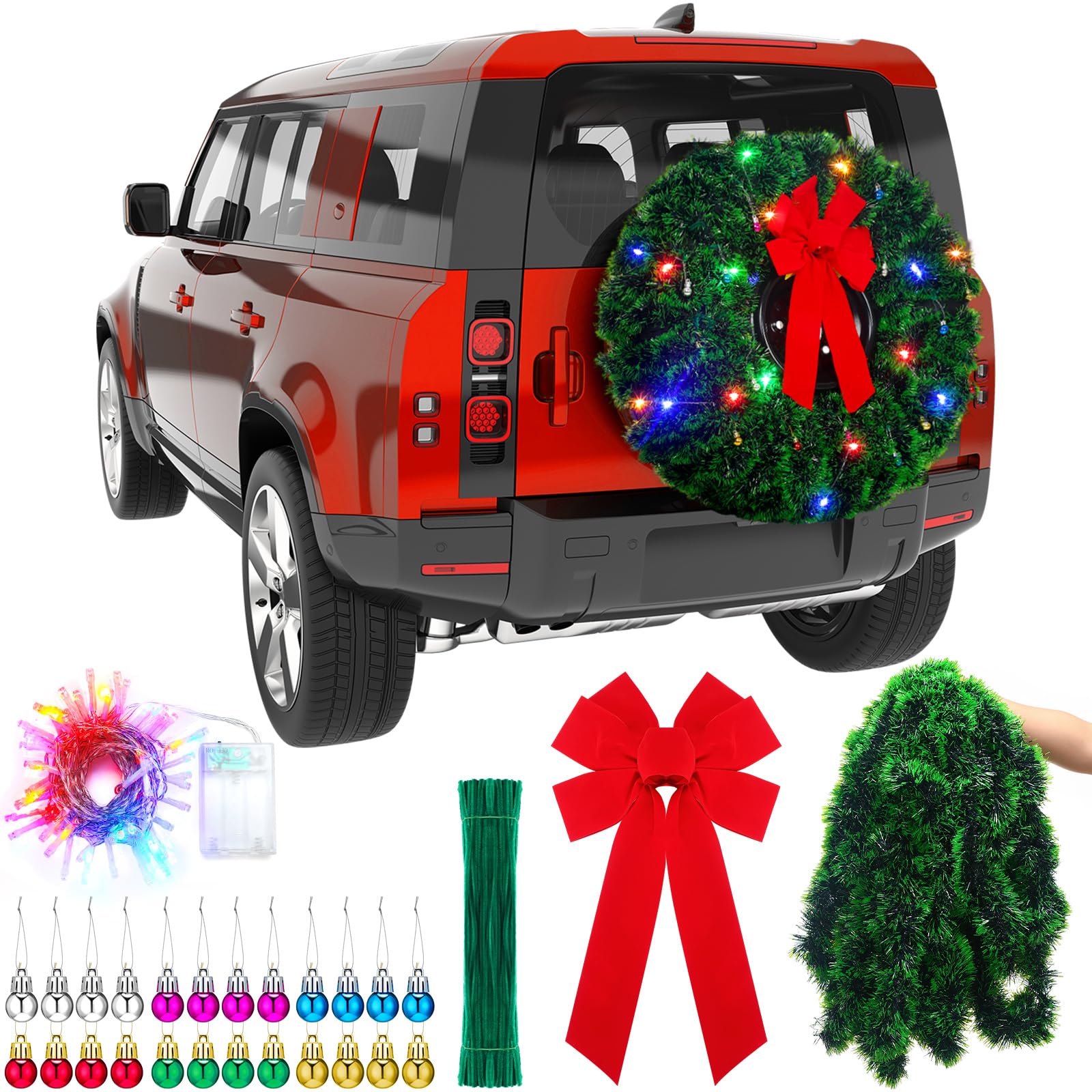 Amazon.com: Wavwavw LED Christmas Car Spare Tire Decoration Make Your ...