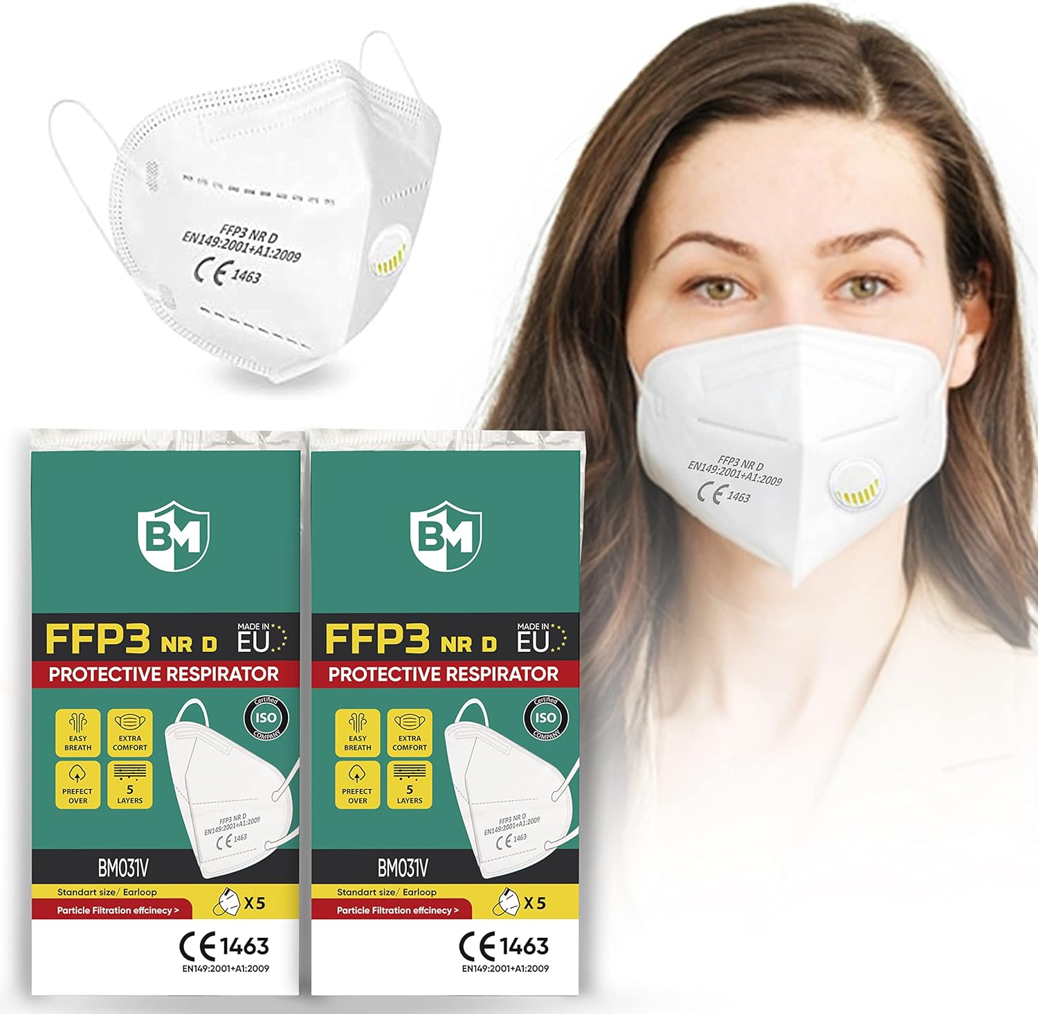 30 x FFP3 Face Mask UK | Respirator Mask | Face Masks | Face Covering | 5 Layer High Particle ...
