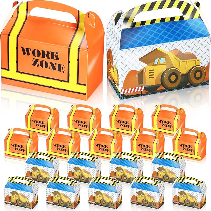 Buy 20 Pieces Construction Treat Boxes Birthday Party Supplies ...