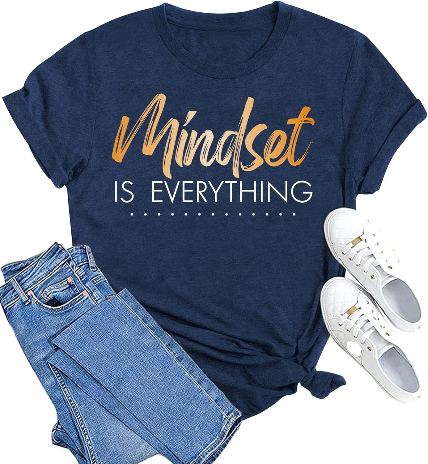 MAIHUN Inspirational Shirt for Women Mindset is Everything Tshirt ...