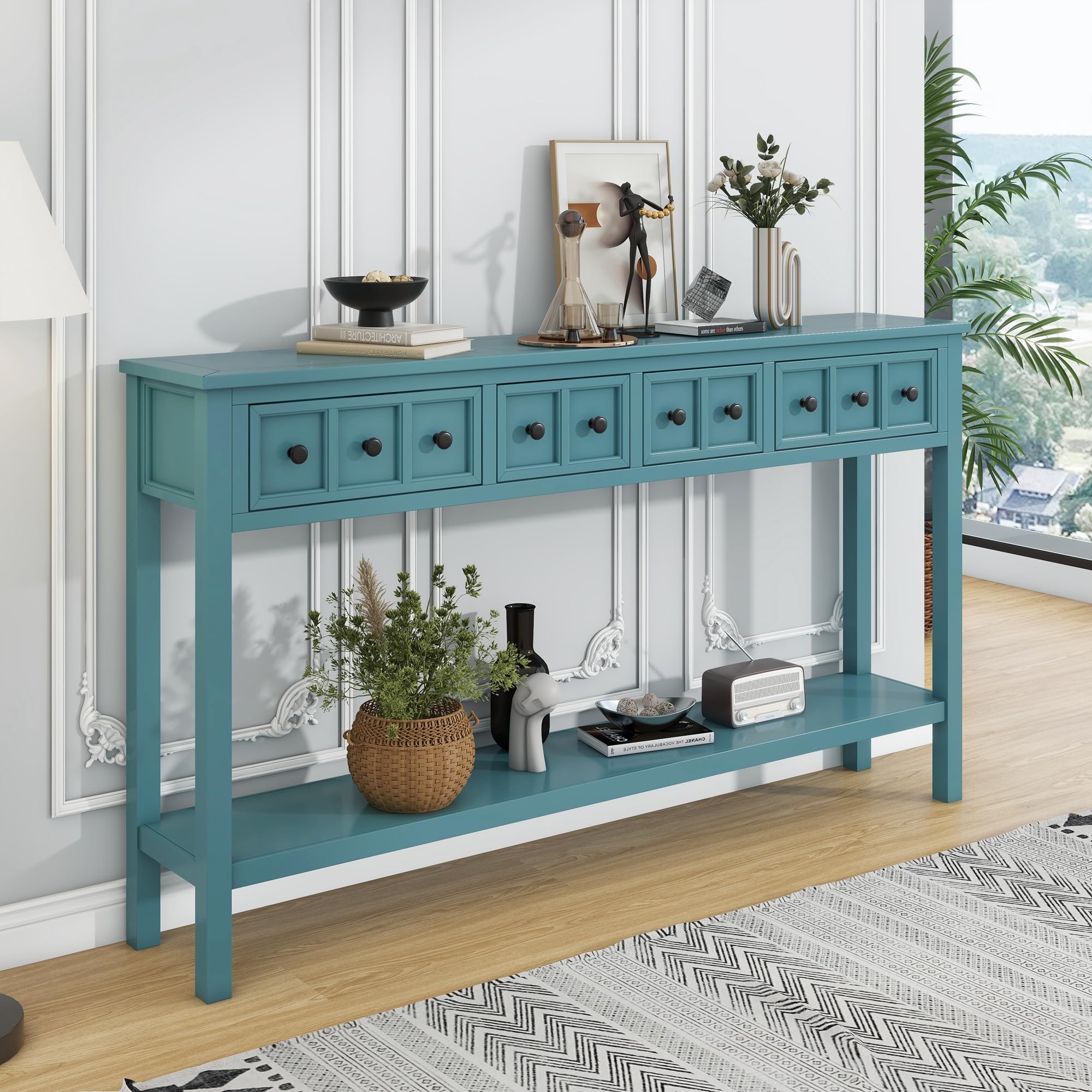 Amazon.com: Knocbel 60in Entry Console Table with 4 Drawers and Bottom ...