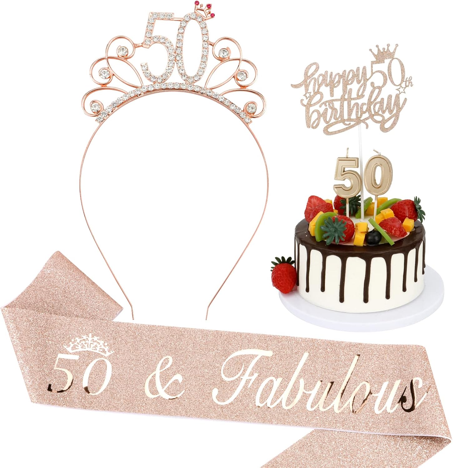 Amazon.com: Hapdoo 50th Birthday Decorations women, Including 50th ...
