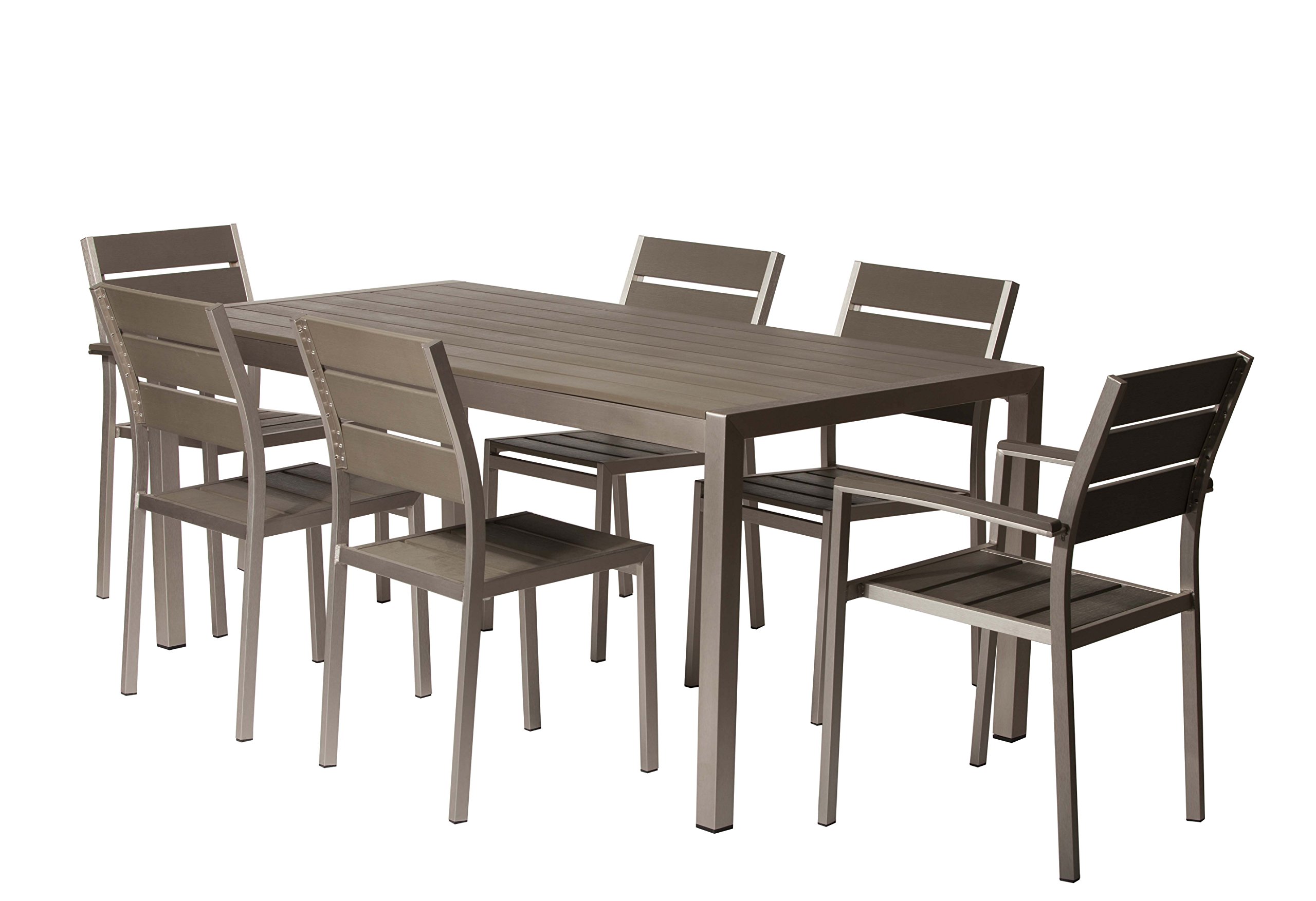 Amazon.com - Pangea Home Roy Sevenpiece Dining Set, Gray - Table ...