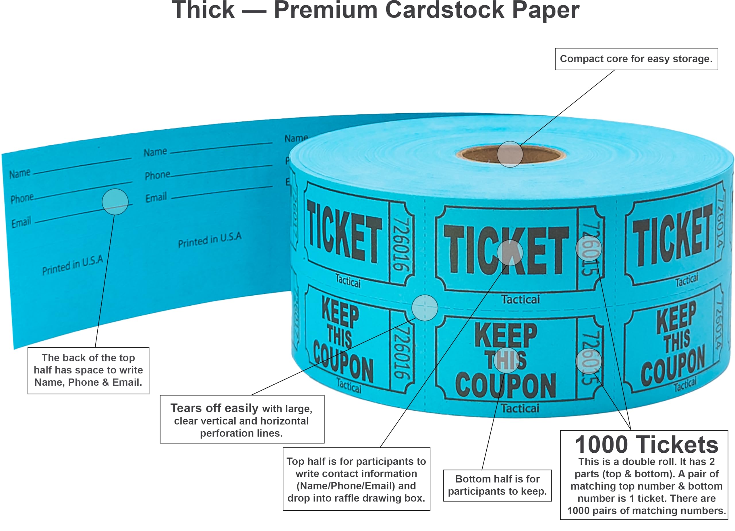 Blue Single Raffle Tickets