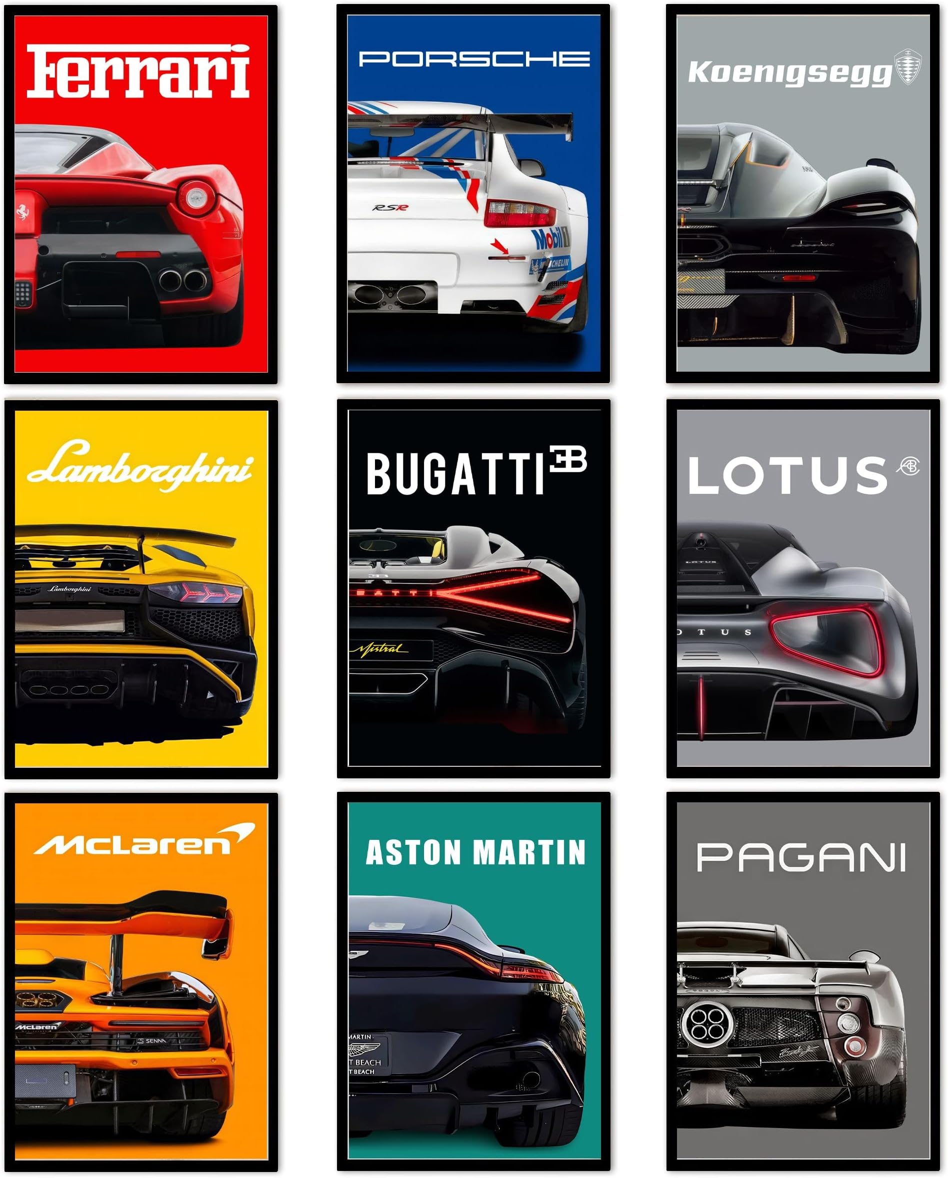 Amazon.com: Dujoi 911 GT3RS Racing Car Wall Art - Vintage Car Posters ...