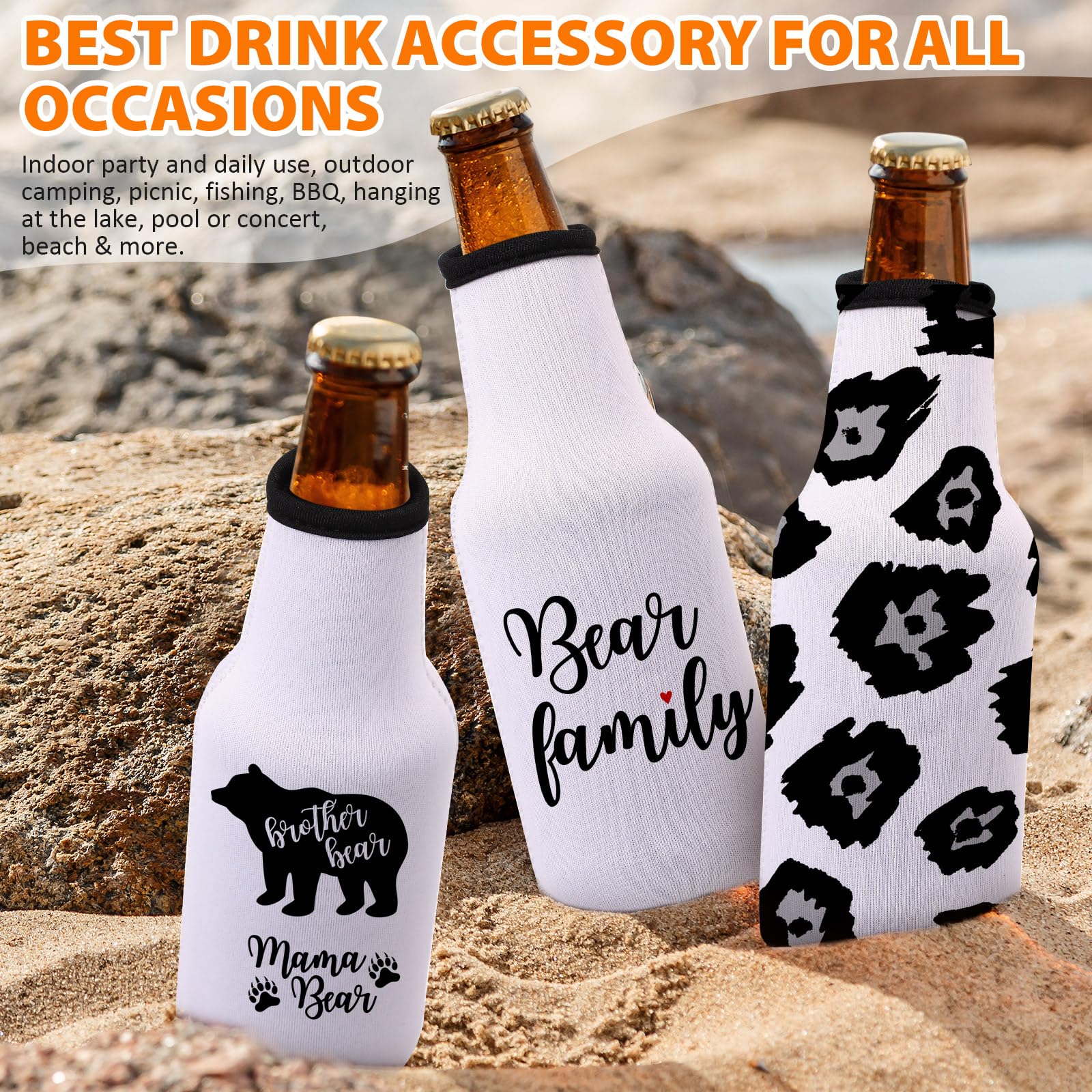 Snapklik.com : 24 Pack Sublimation Blank Beer Bottle Insulator Sleeve ...