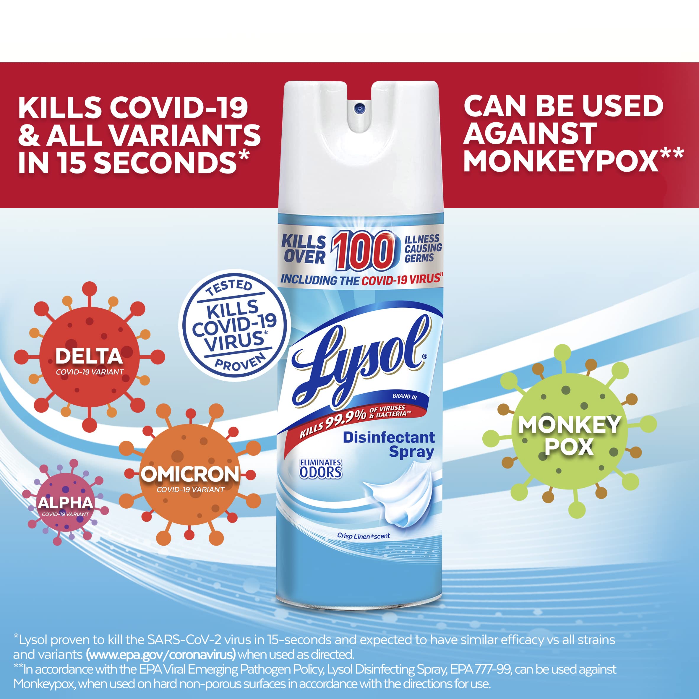 Lysol Sanitizing and Antibacterial Spray for Disinfecting & Deodorizing ...