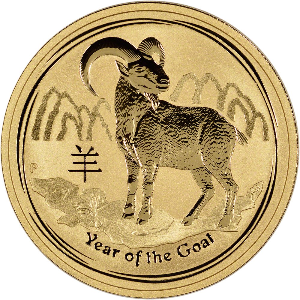 2015 P Australia Gold Year of the Goat (1 oz) $100 OGP Perth Mint at ...