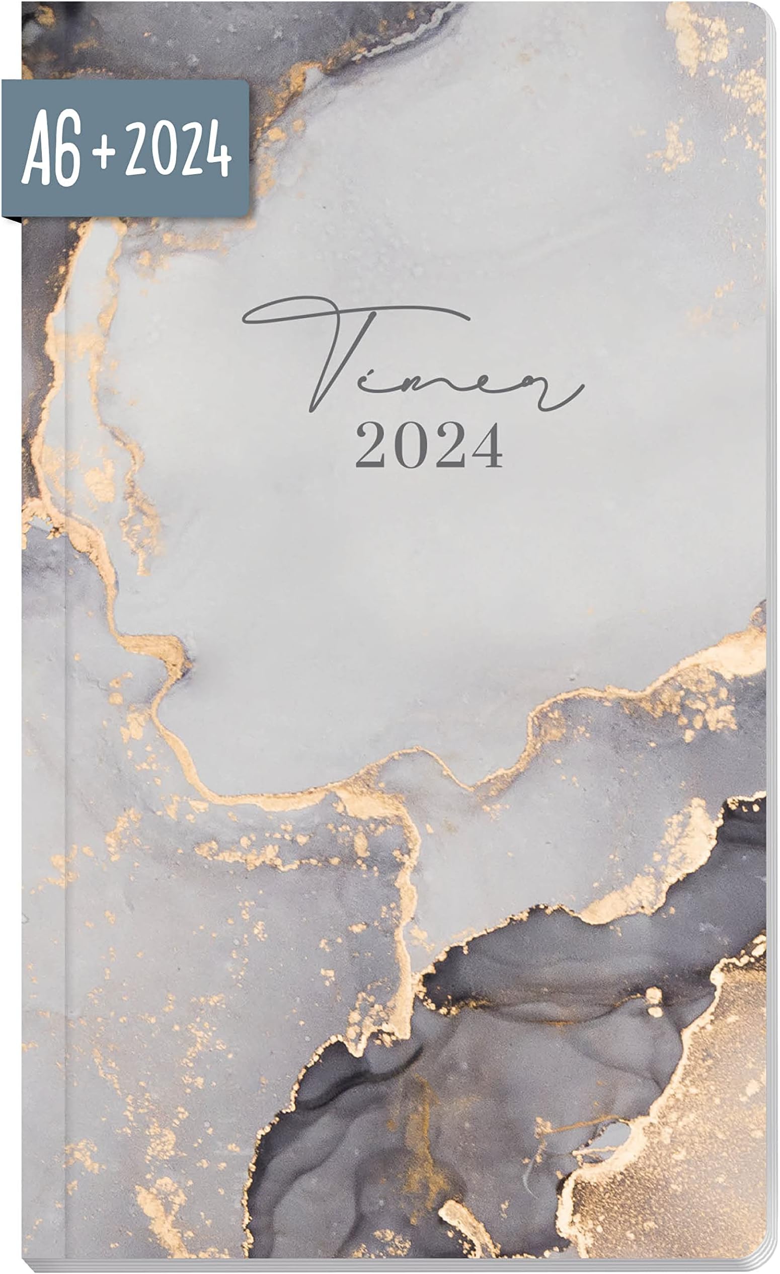 Chäff-Timer Classic Kalender 2024 A5 [Shiny Leaves] mit 1 Woche auf 2 ...