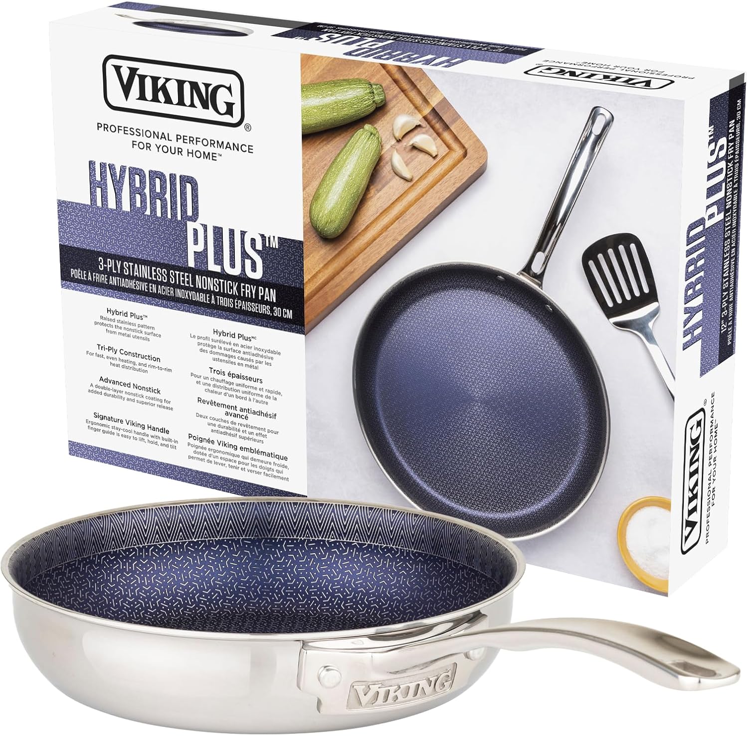Amazon.com: Viking 3-Ply Non Stick Frying Pan, 8 Inch Hybrid Plus ...