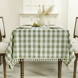 Amazon.com: Romanstile Spring Checkered Tablecloth Rectangle, Outdoor ...