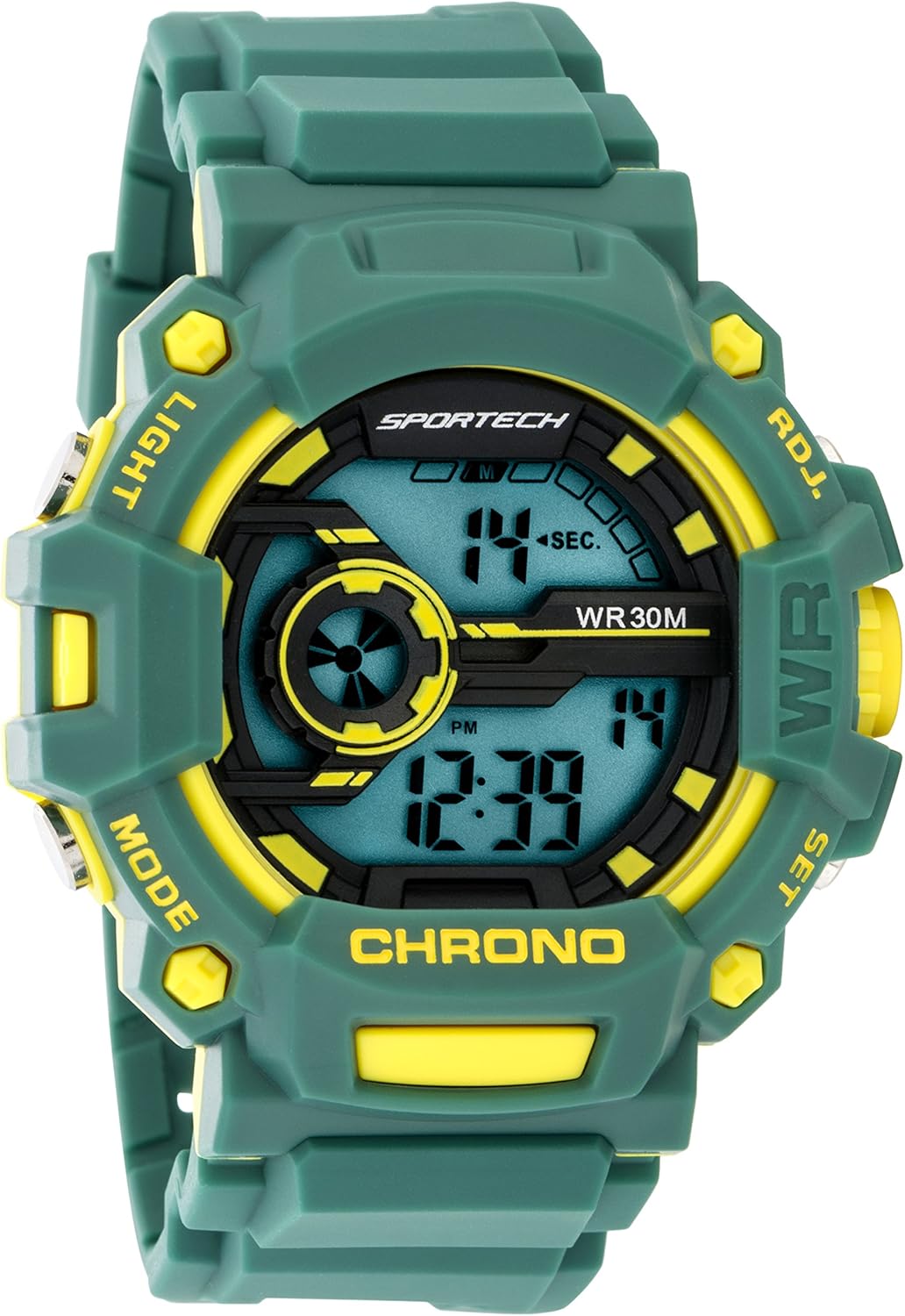 Sportech Men's/Kids' | Classic Green & Yellow Digital Water Resistant ...
