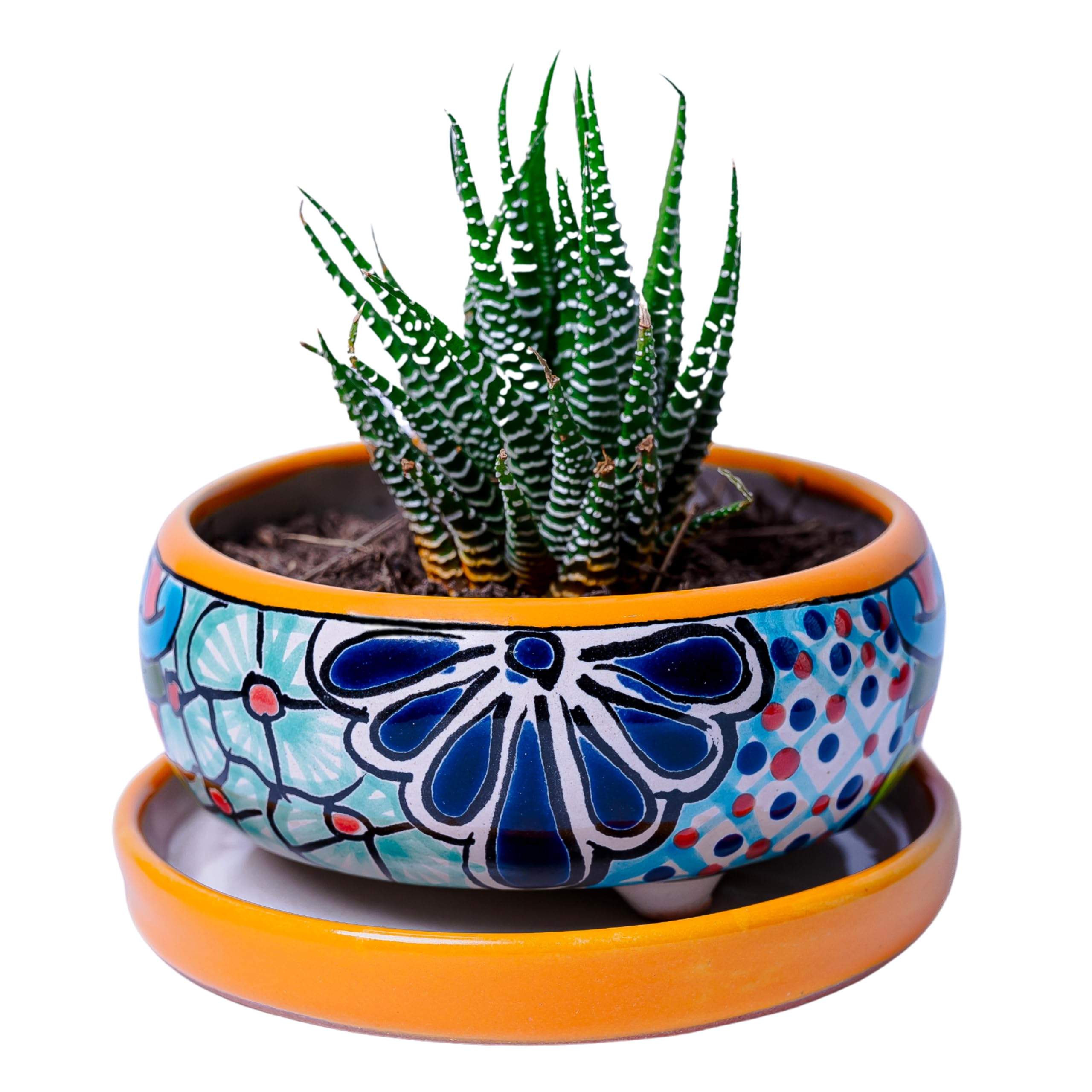 Amazon.com: ELTRICOLOR Mexican Pottery Planters with Saucer - Mini ...