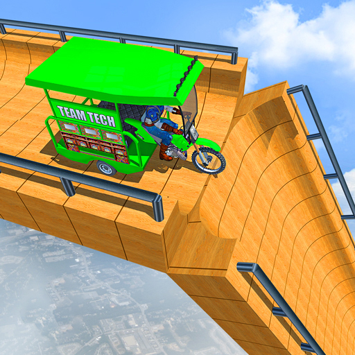 Impossible Stunt Mega Ramp Games: Superhero Auto Rickshaw Stunt Car ...