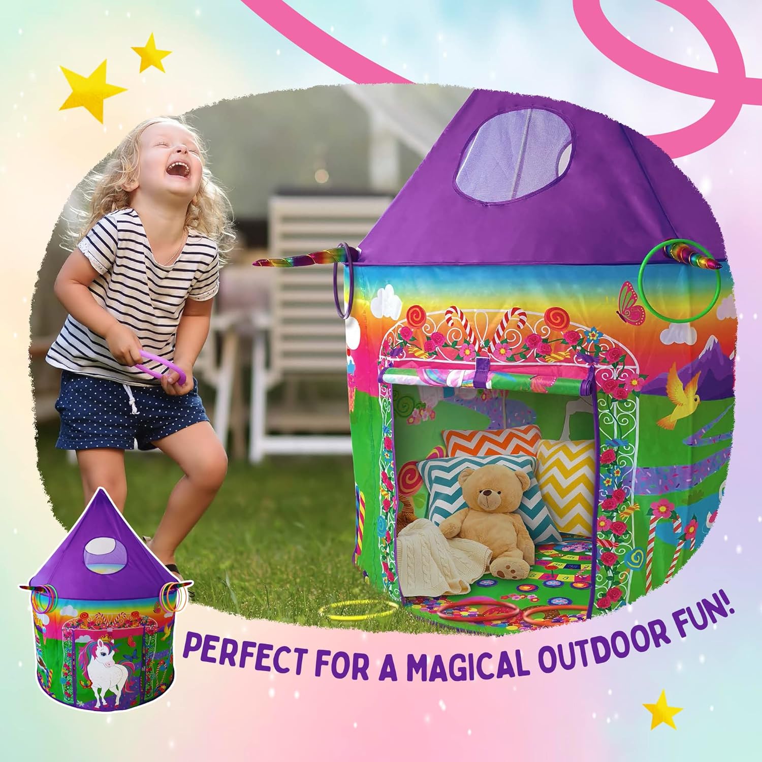 Playz Unicorn Kids Play Tent Set - Indoor & Outdoor Philippines | Ubuy