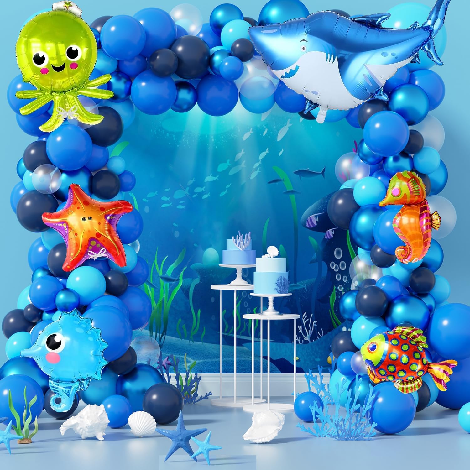 Amazon.com: Ocean Theme Birthday Party Decorations Ocean Animals ...