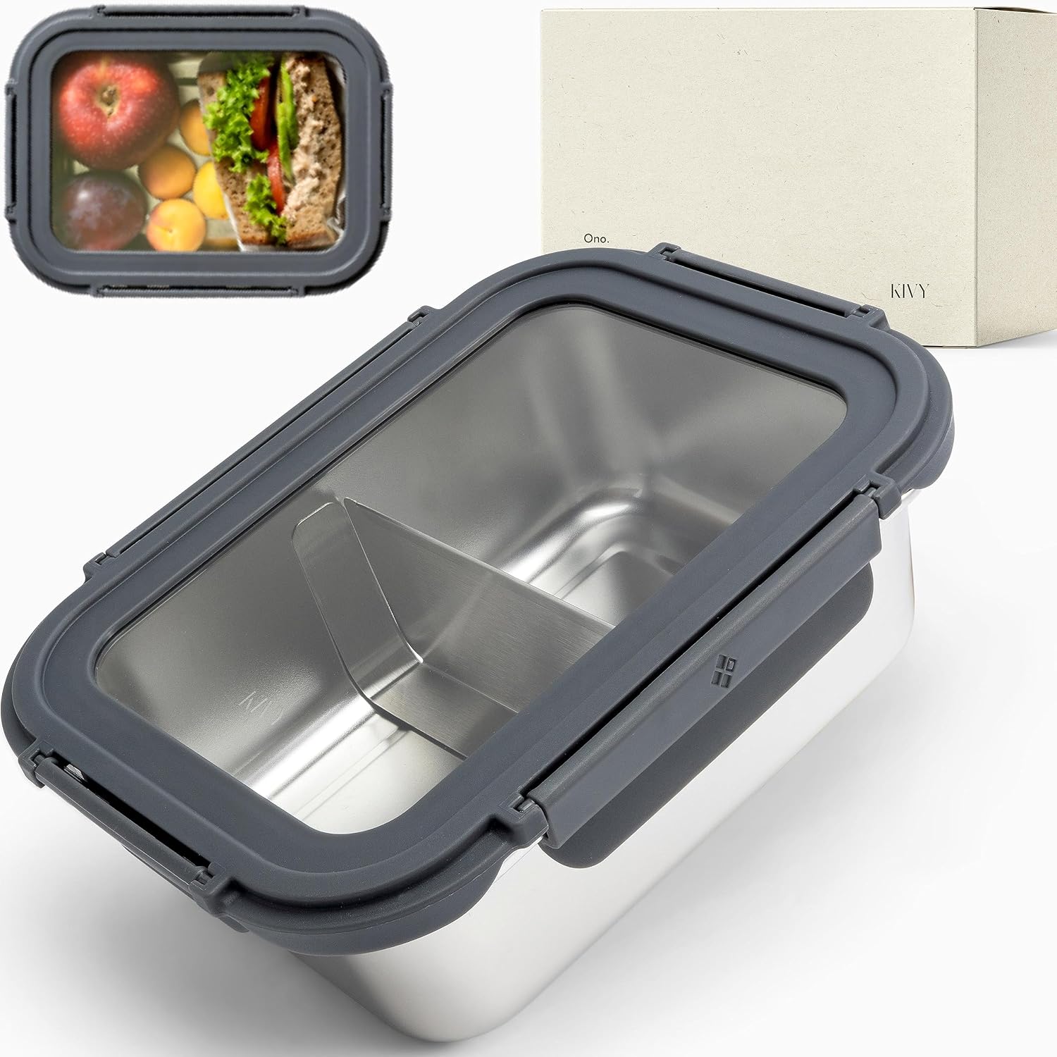 Amazon.com: KIVY Stainless Steel Bento Box with Window - Leak-proof ...