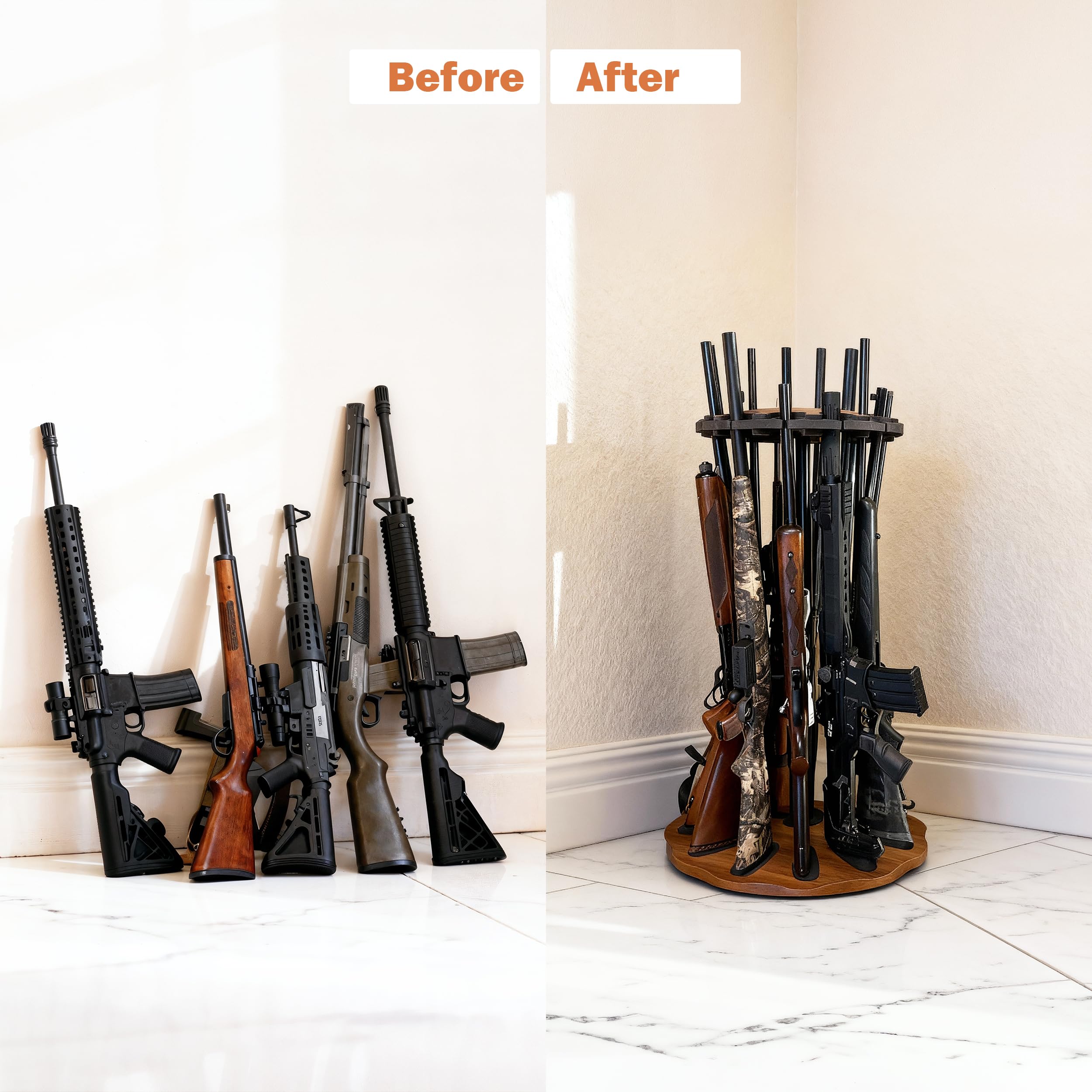 Snapklik.com : Rush Creek Creations Spinning Indoor Gun Rack For Rifles ...