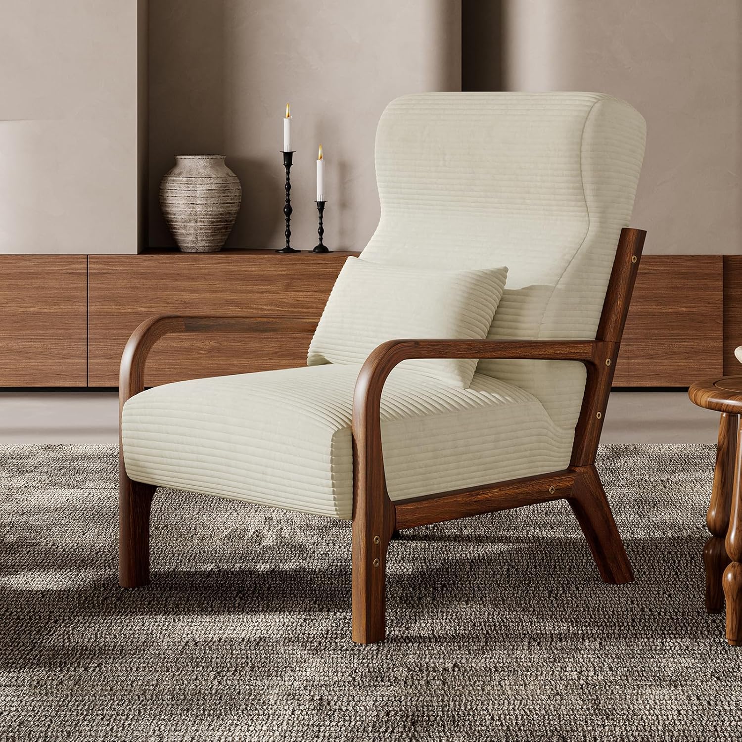 Amazon.com: Bestier Mid Century Ergonomic Accent Chair, 105° Backrest ...