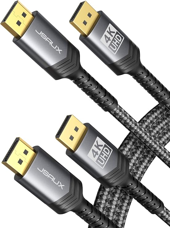 Amazon.com: JSAUX DisplayPort Cable 2 Pack 6ft, 4K DP 1.2 Cable | 4K ...