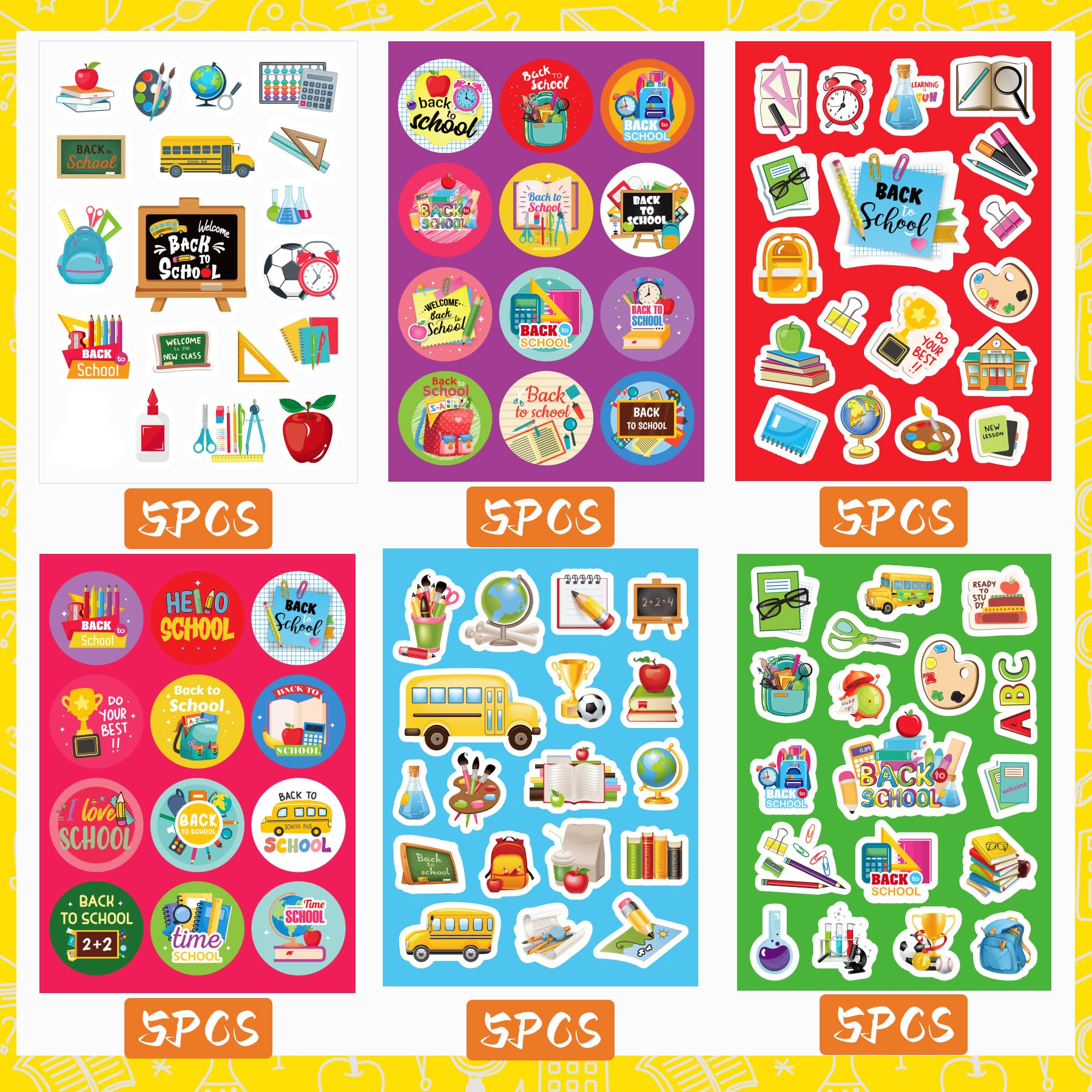 Snapklik.com : Back To School Stickers For Kids 480PCS First Day Of ...