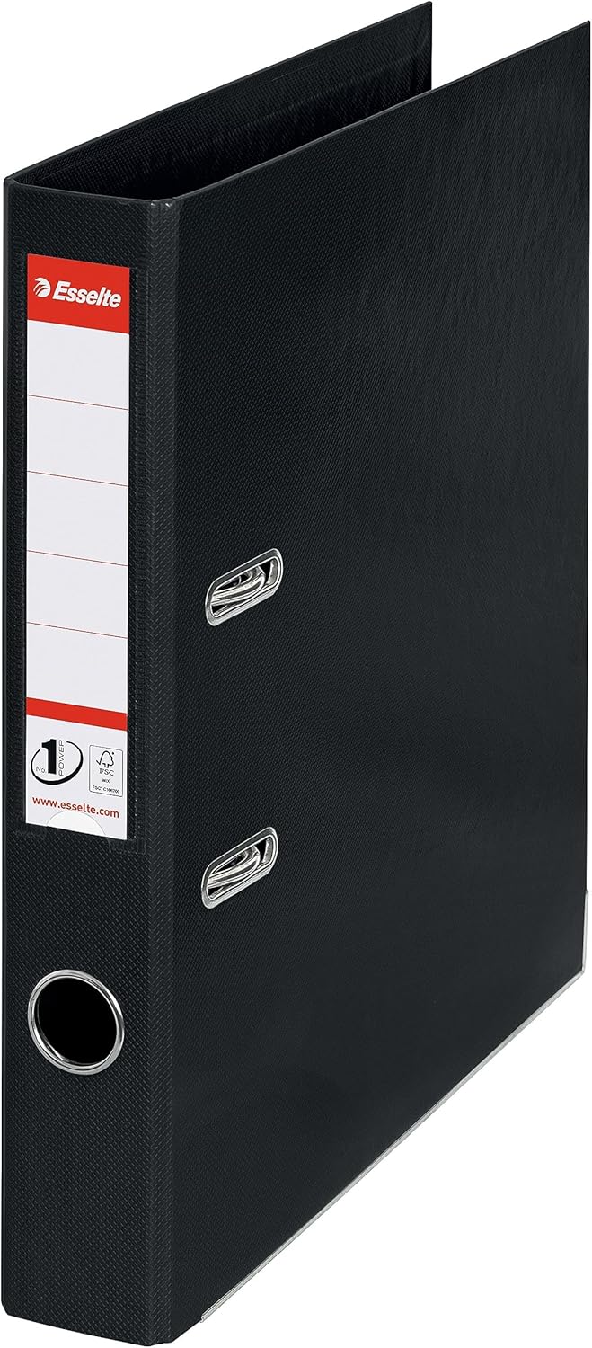 Esselte A4 Folder, Black, 52 mm Spine, Plastic, Vivida Series, Pack of ...