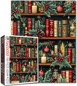 Amazon.com: Christmas Bookshelf Jigsaw Puzzles for Adults Christmas ...