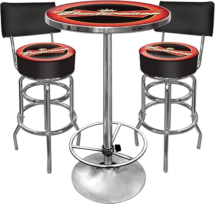 Amazon.com: Budweiser Ultimate Gameroom Combo - 2 Bar Stools with Back ...