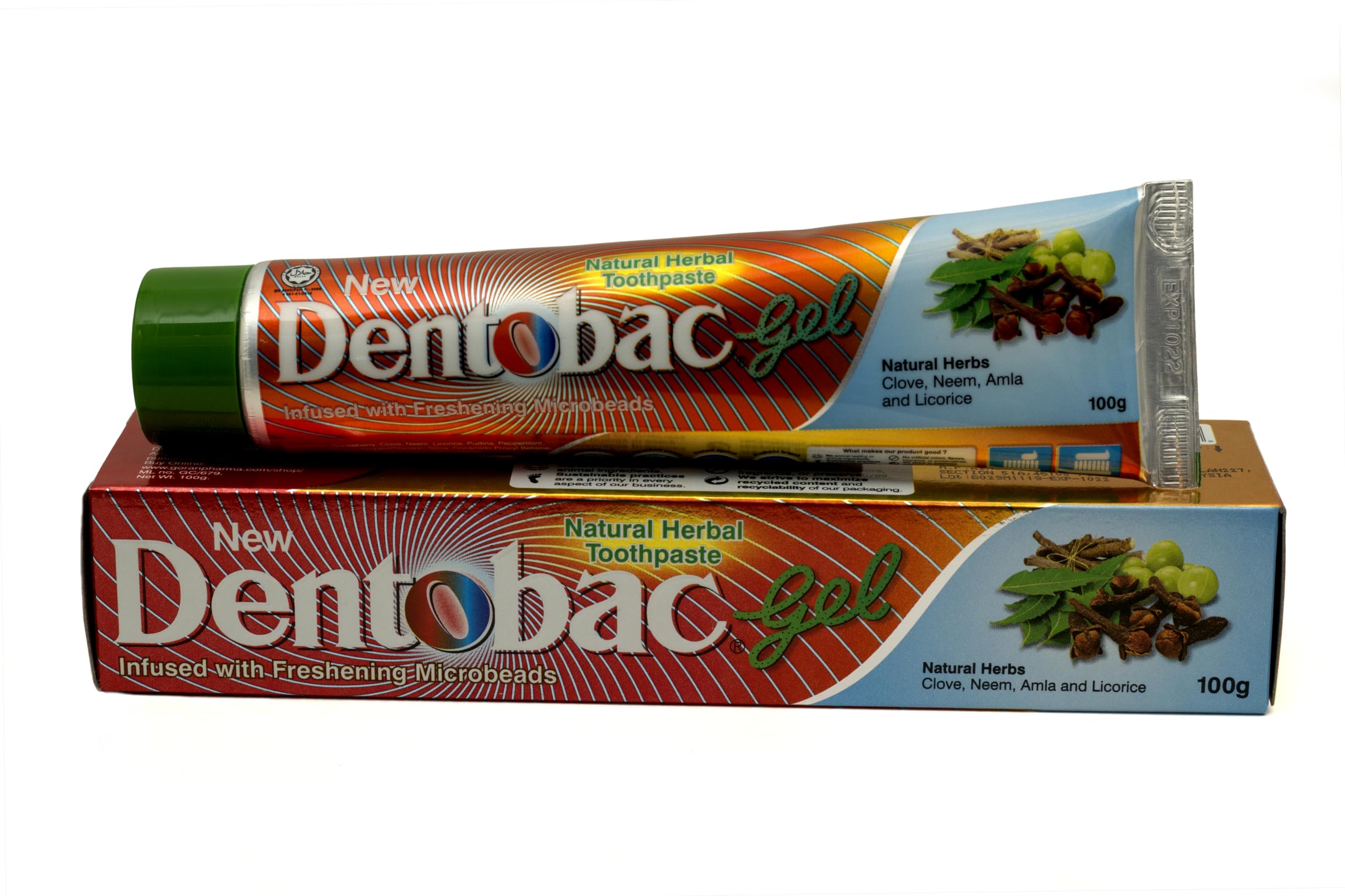 Buy Dentobac Gel Natural Herbal Toothpaste - 100 g pack of 4 Online at ...