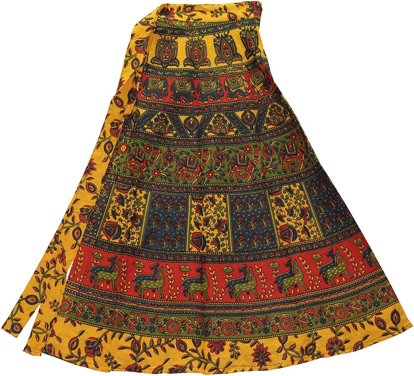Odishabazaar Wrap Around Midi Skirt Cotton Maxi Hippie Rapron Skirt ...