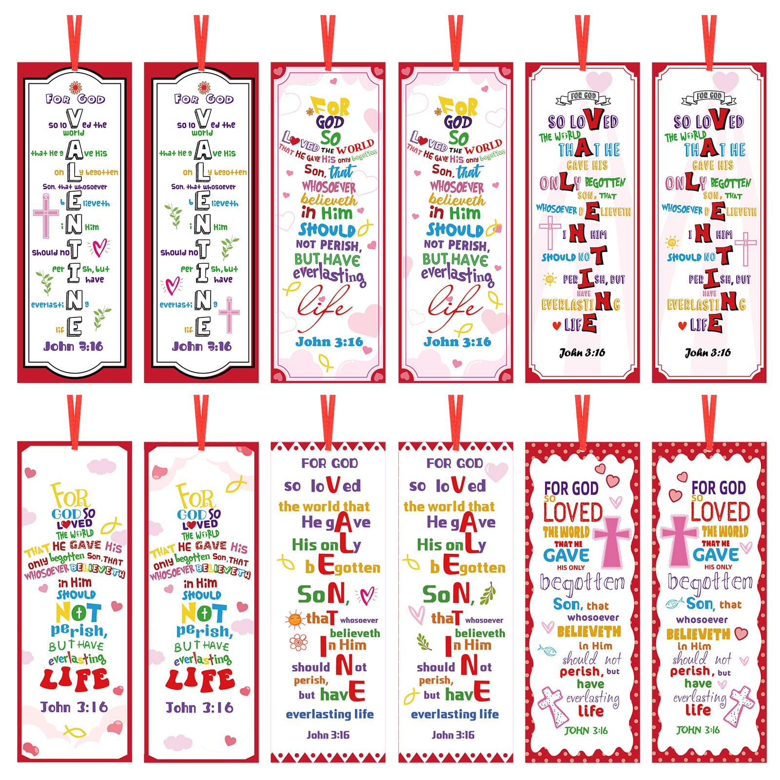 Amazon.com: Skyygemm 240pcs Valentine's Day Bookmarks Religious ...