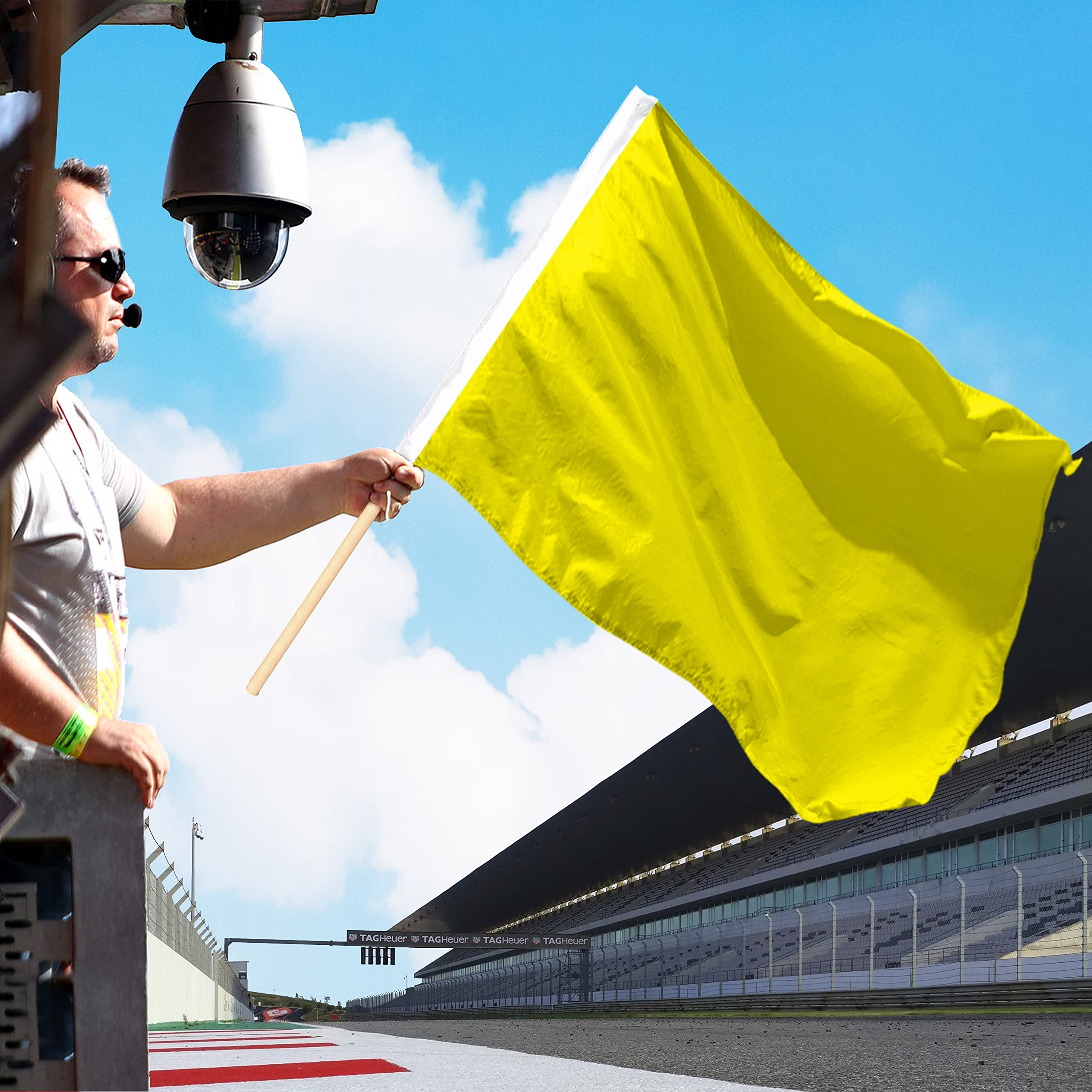 Yellow Race Flag Racing Black And Yellow Checkered Pinned Flag From