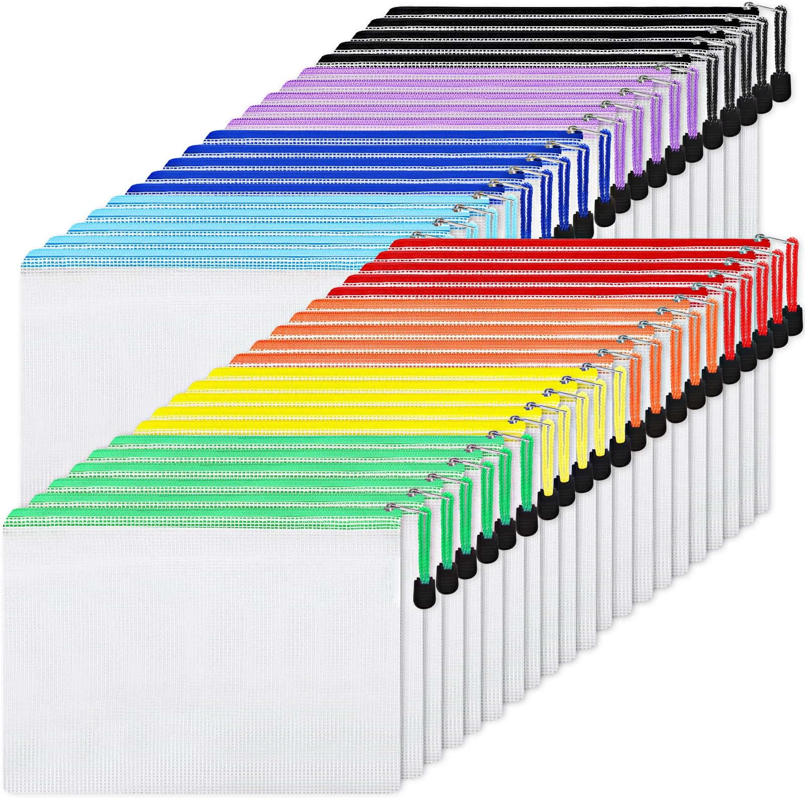 Amazon.com : EOOUT 20pcs Mesh Zipper Pouch, 11x16 in Black Waterproof ...