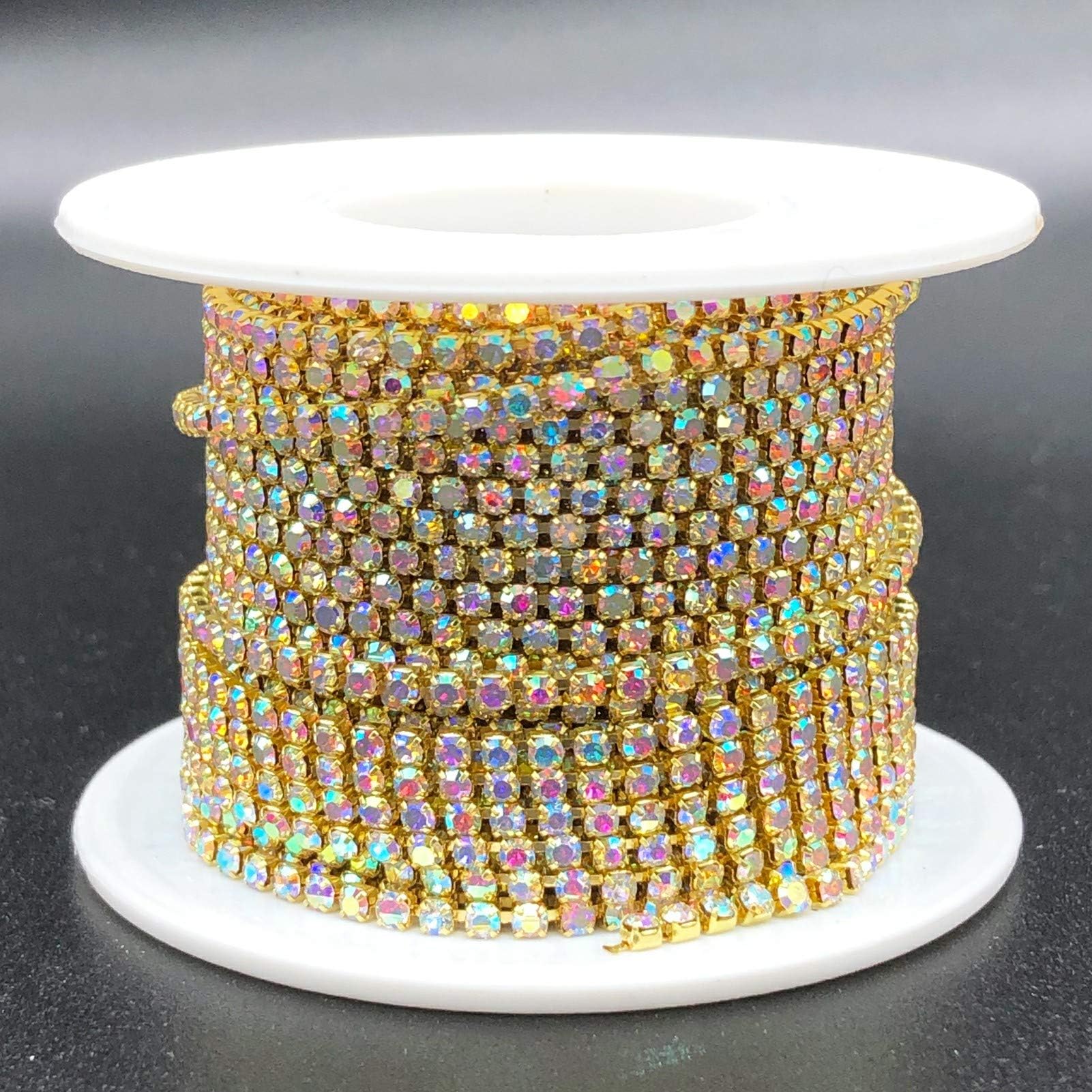 Amazon.com: Dowarm 1 Roll 10 Yards Rhinestone Chain, Crystal ...