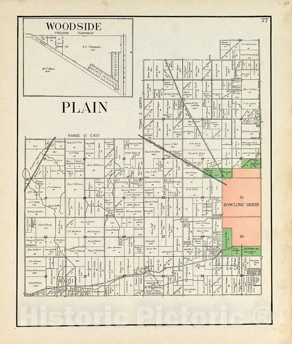 Amazon.com: Historic 1912 Wall Map - an Atlas of Wood County, Ohio ...