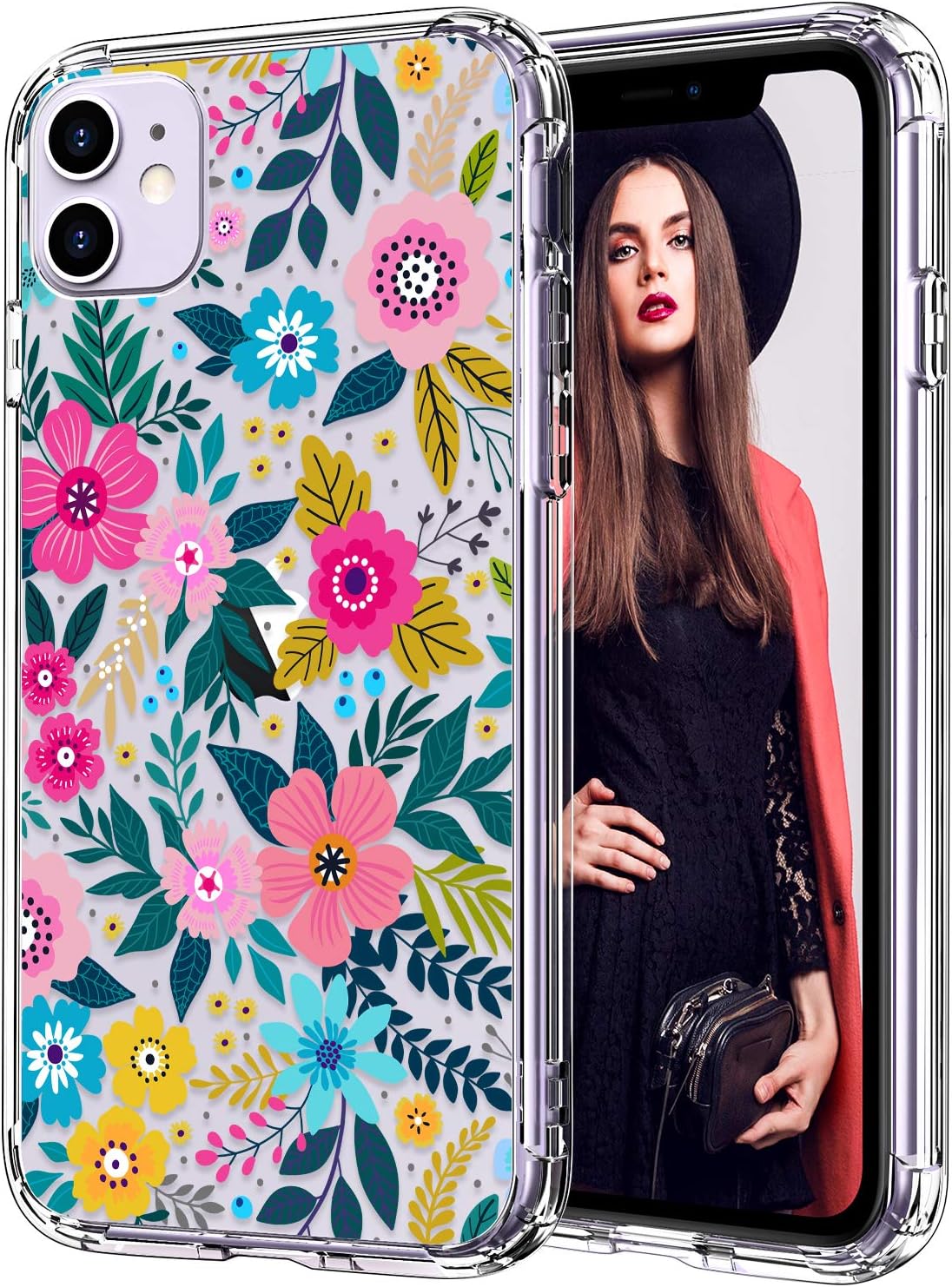 Amazon.com: J.west Floral iPhone 11 Case 6.1", Soft TPU Flower Pattern ...