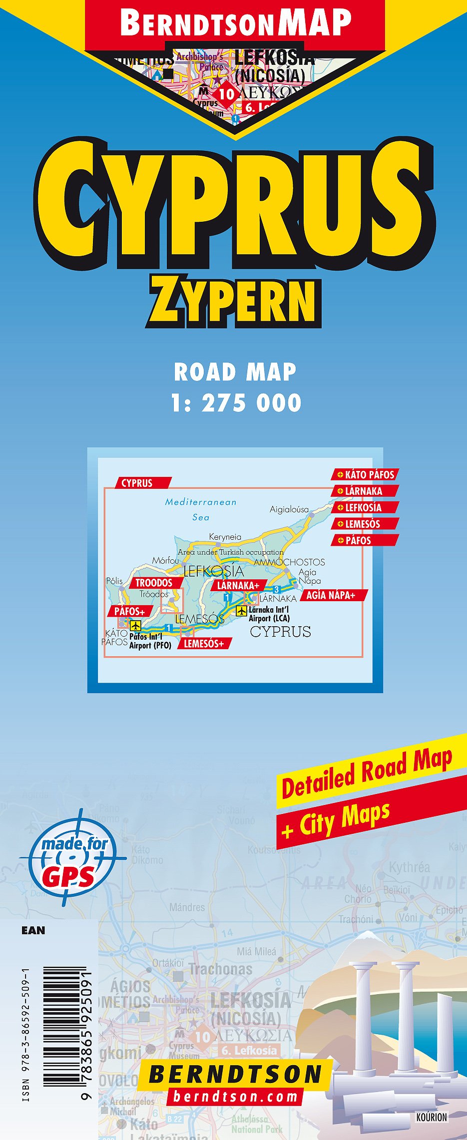 Cyprus Road Map 1:275,000: Berndtson Maps: 9783865925091: Amazon.com: Books